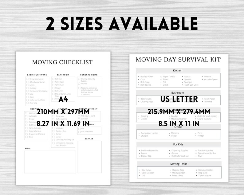 Moving Checklist Printable Instant Download File, 47 Pages New House ...