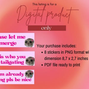 Sad Hamster Tiktok Meme Bumper Car Stickers Set of 8 Stickers Funny New ...