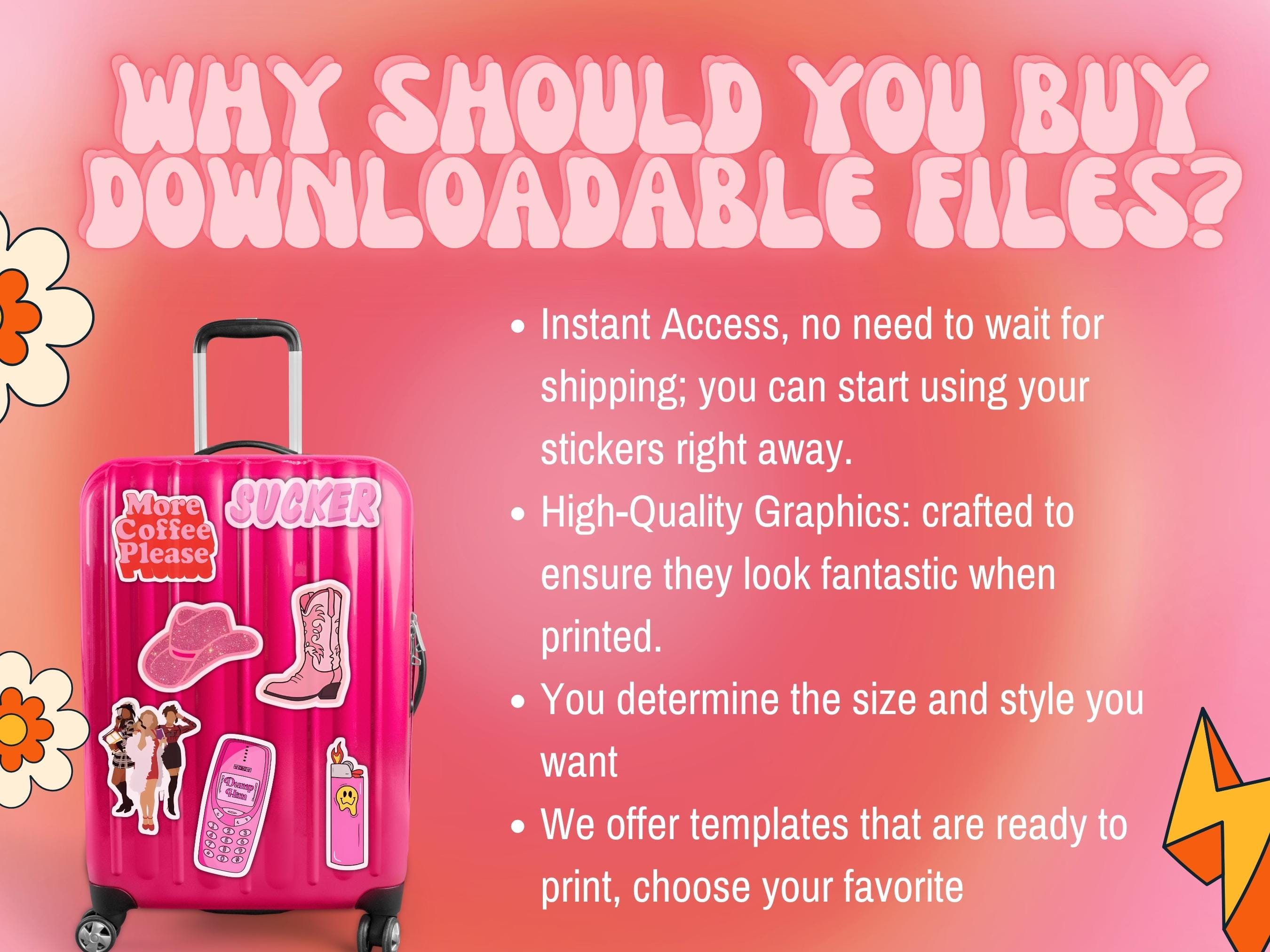 45 Y2K Pink Aesthetic Stickers Printable Digital Stickers Inspired by ...