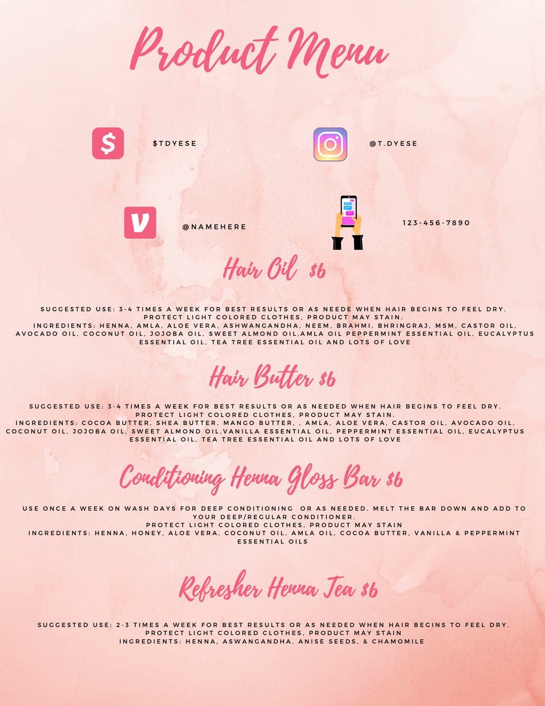 Digital Product Menu, Logo & FAQ Sheet - Etsy