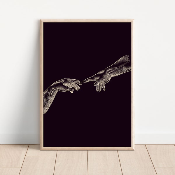 Hands of God Line Art - Etsy