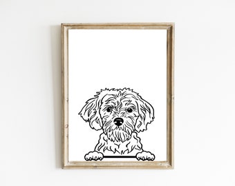 Personalised Dog Line Drawing Digital DOWNLOAD Wall Art Print. - Etsy
