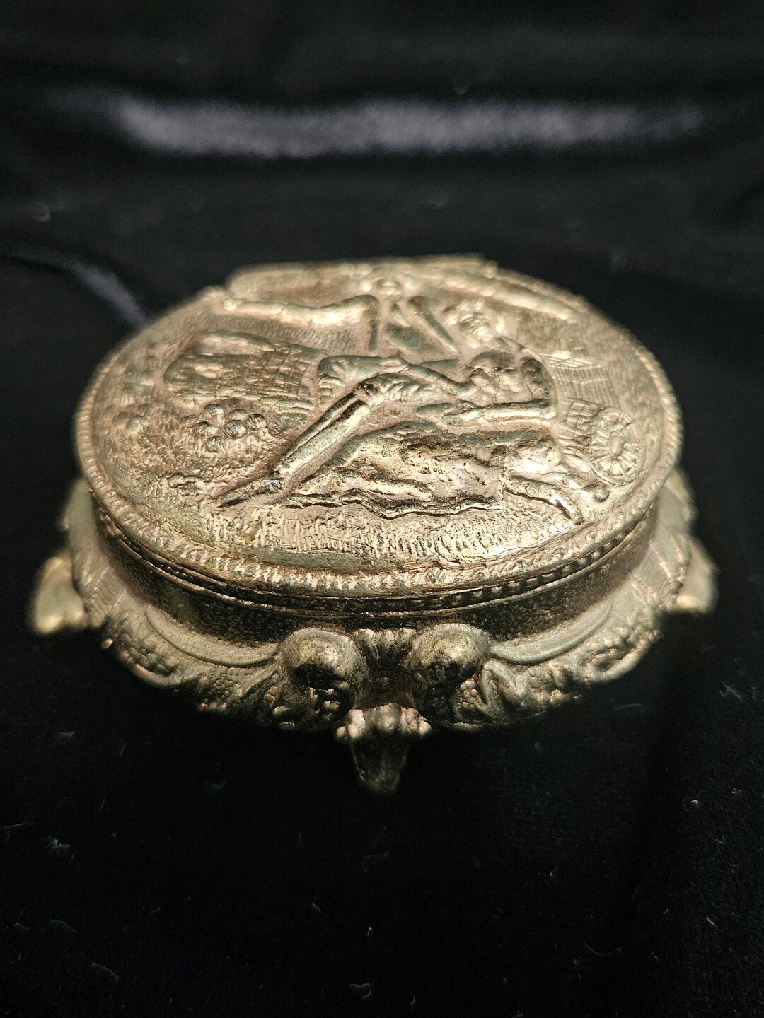 Vintage Gold Tone 1970's Japan Ornate Jewelry Casket, Jewelry Box ...