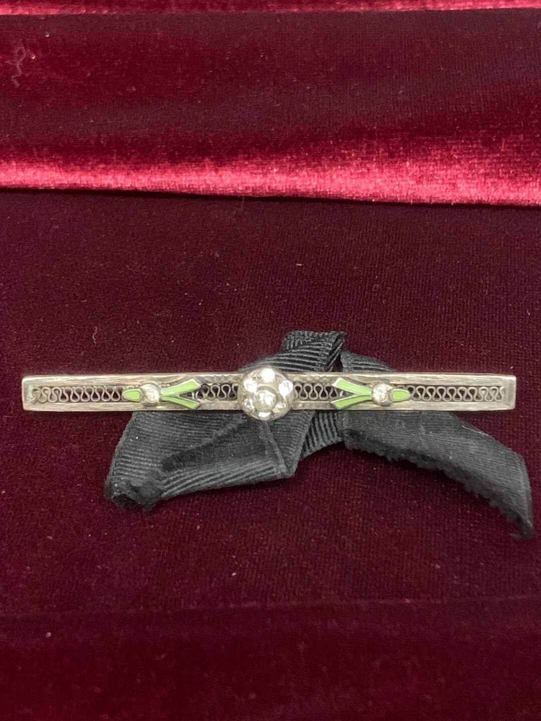 Vintage Art Deco Bar Pin/brooch 1920's - 1930's Filigree With ...