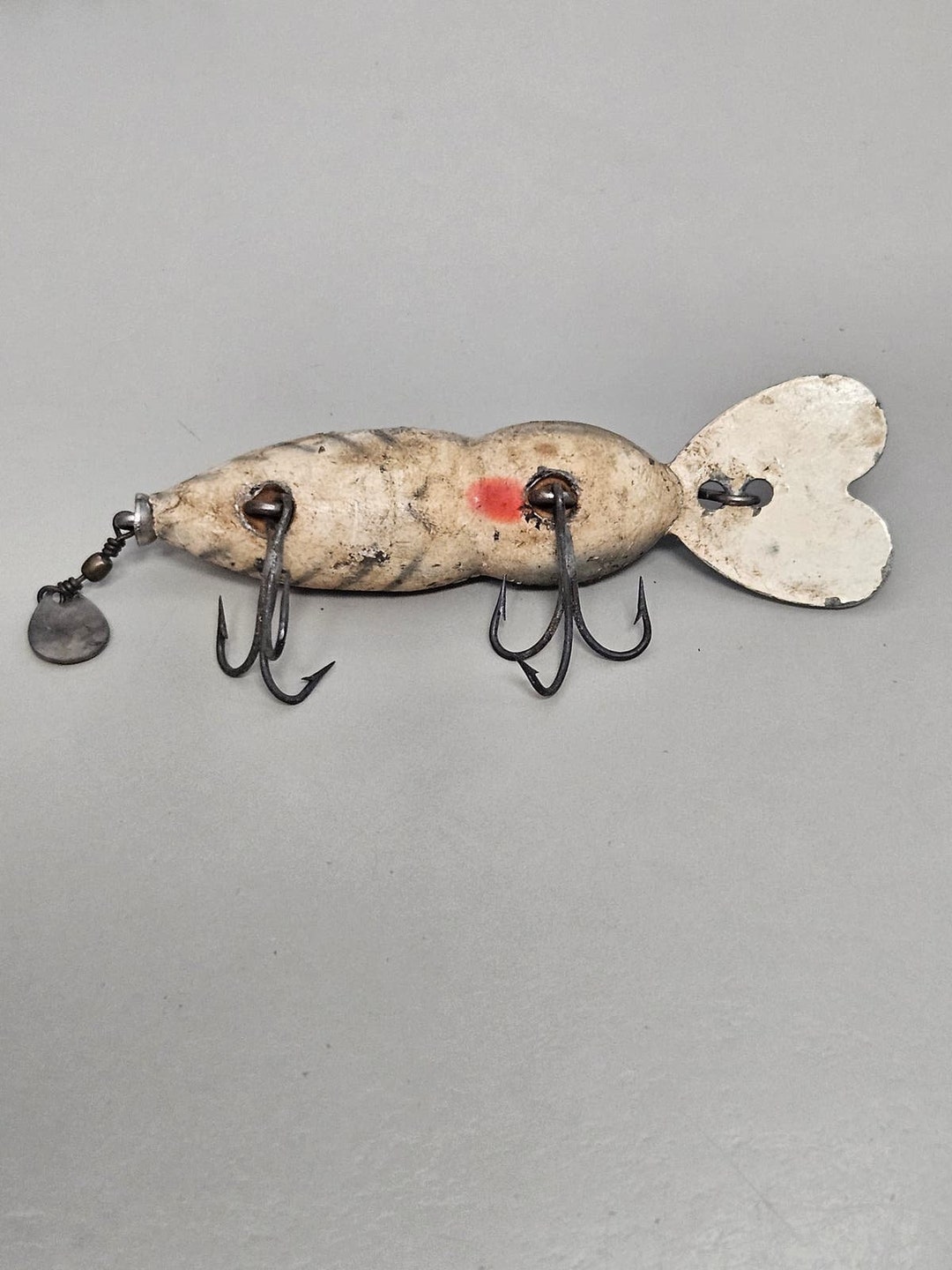 Vintage Whopper Stopper Hellbender White and Silver Flitter Lure - Etsy