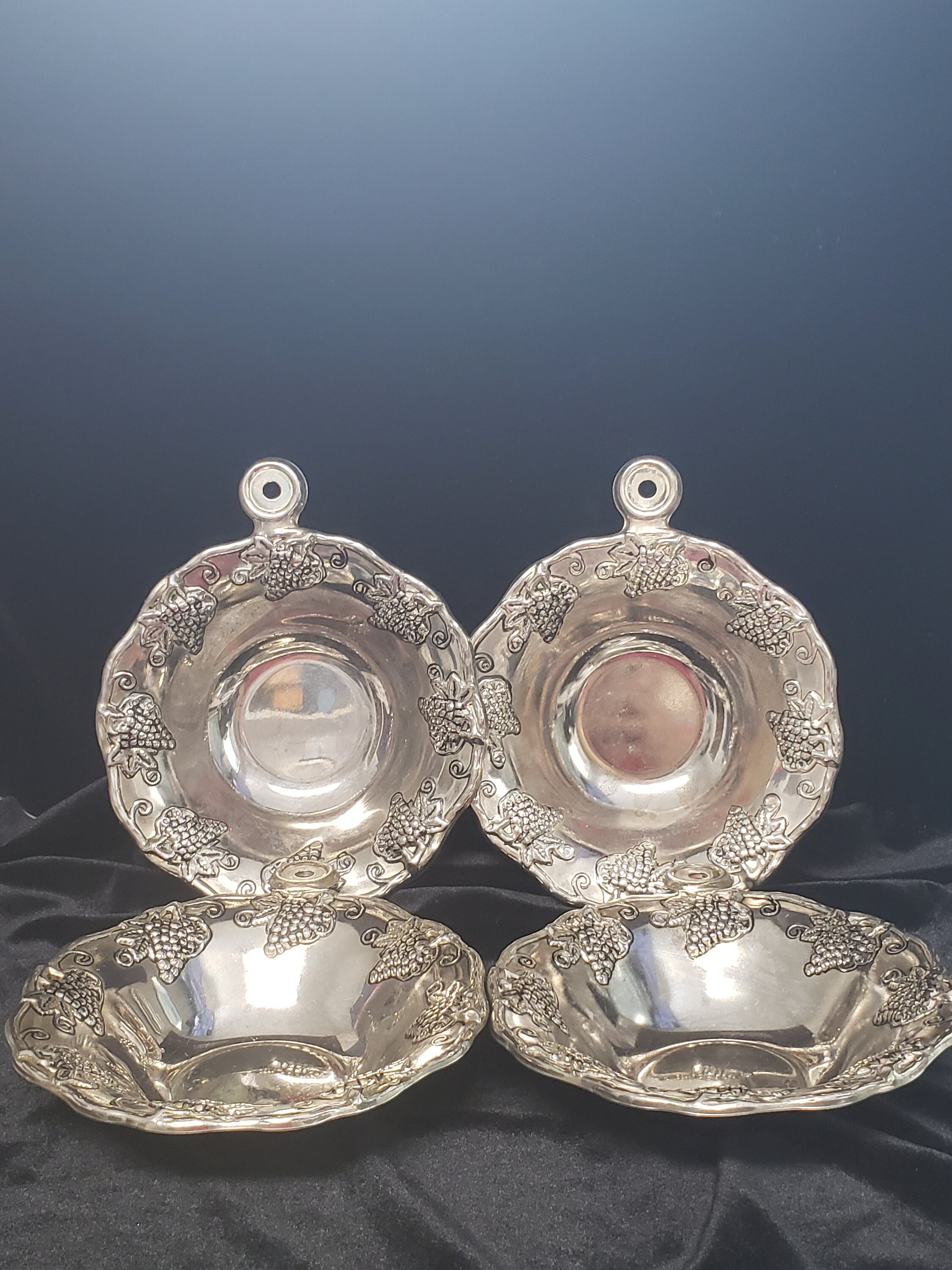 Vintage Set of 4 Godinger Silver Plated Grape Design Bowls - Etsy