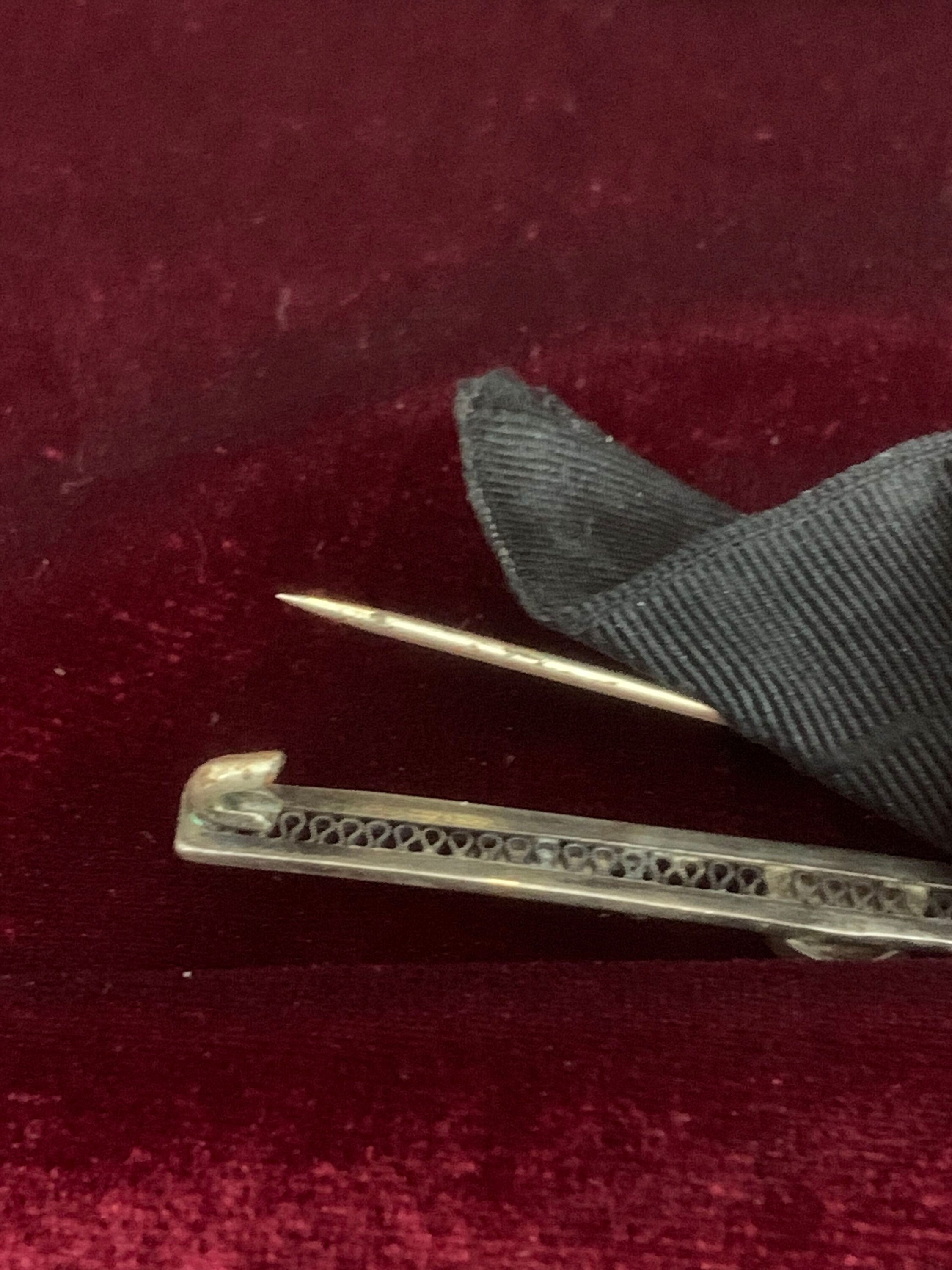 Vintage Art Deco Bar Pin/brooch 1920's 1930's Filigree With Rhinestones ...