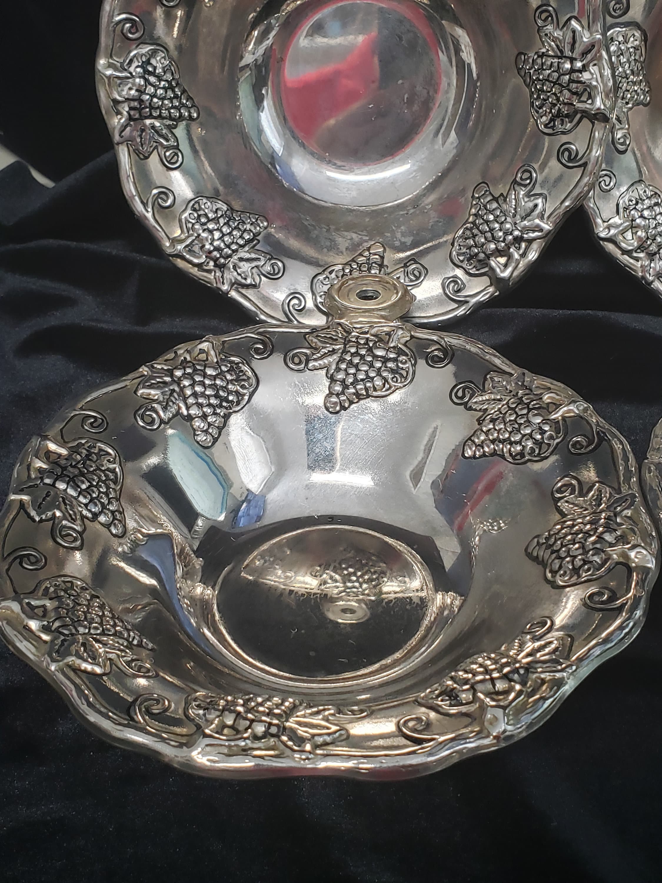 Vintage Set of 4 Godinger Silver Plated Grape Design Bowls - Etsy
