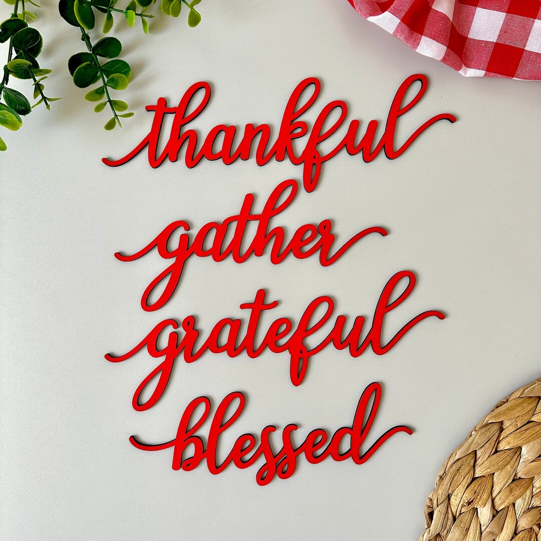 Thanksgiving Laser Cut Signs Wooden Thanksgiving Table Decor | Grateful ...