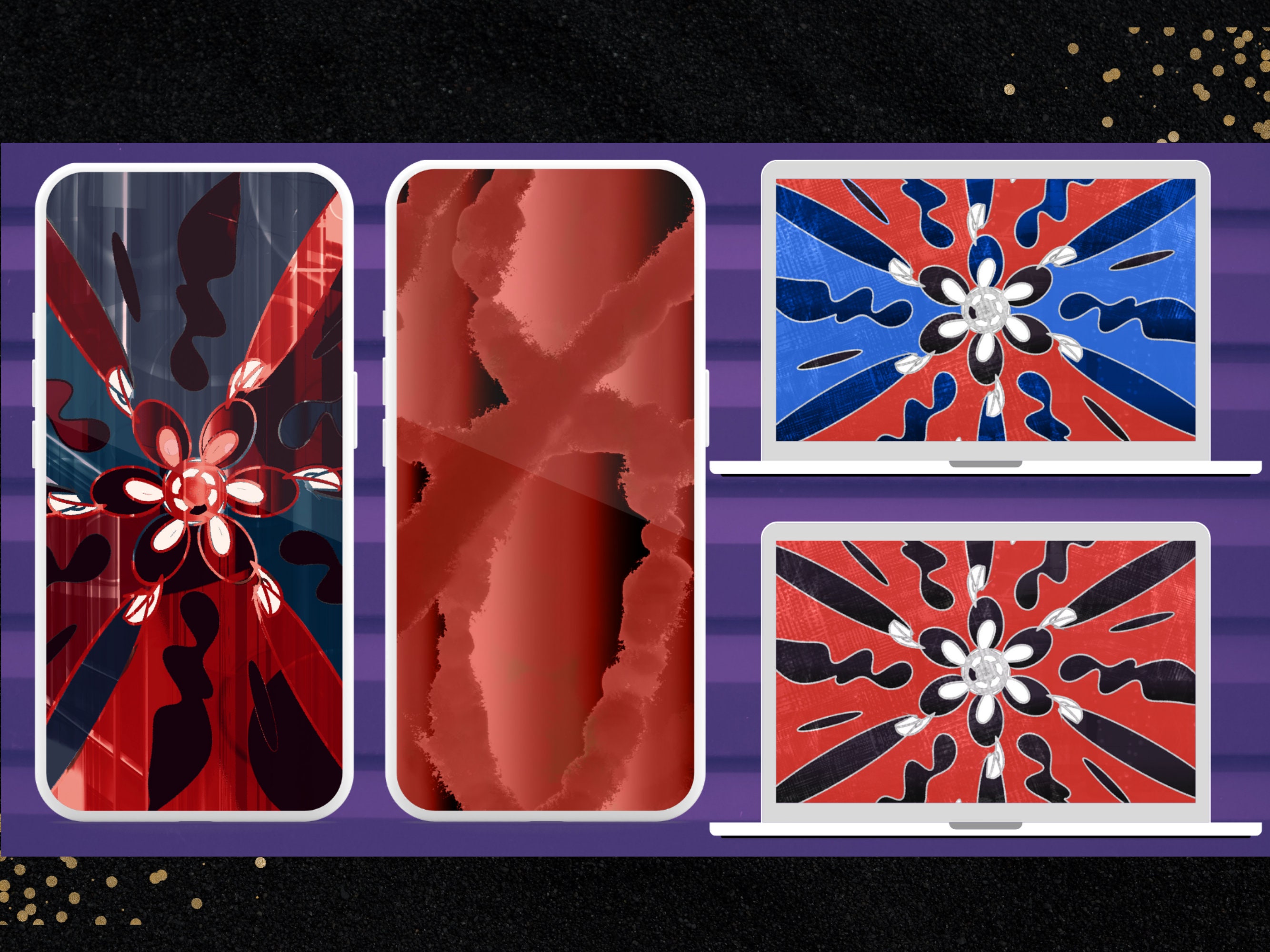 Phone/desktop Wallpaper and Screensaver Set of 30. Unique & Colorful ...