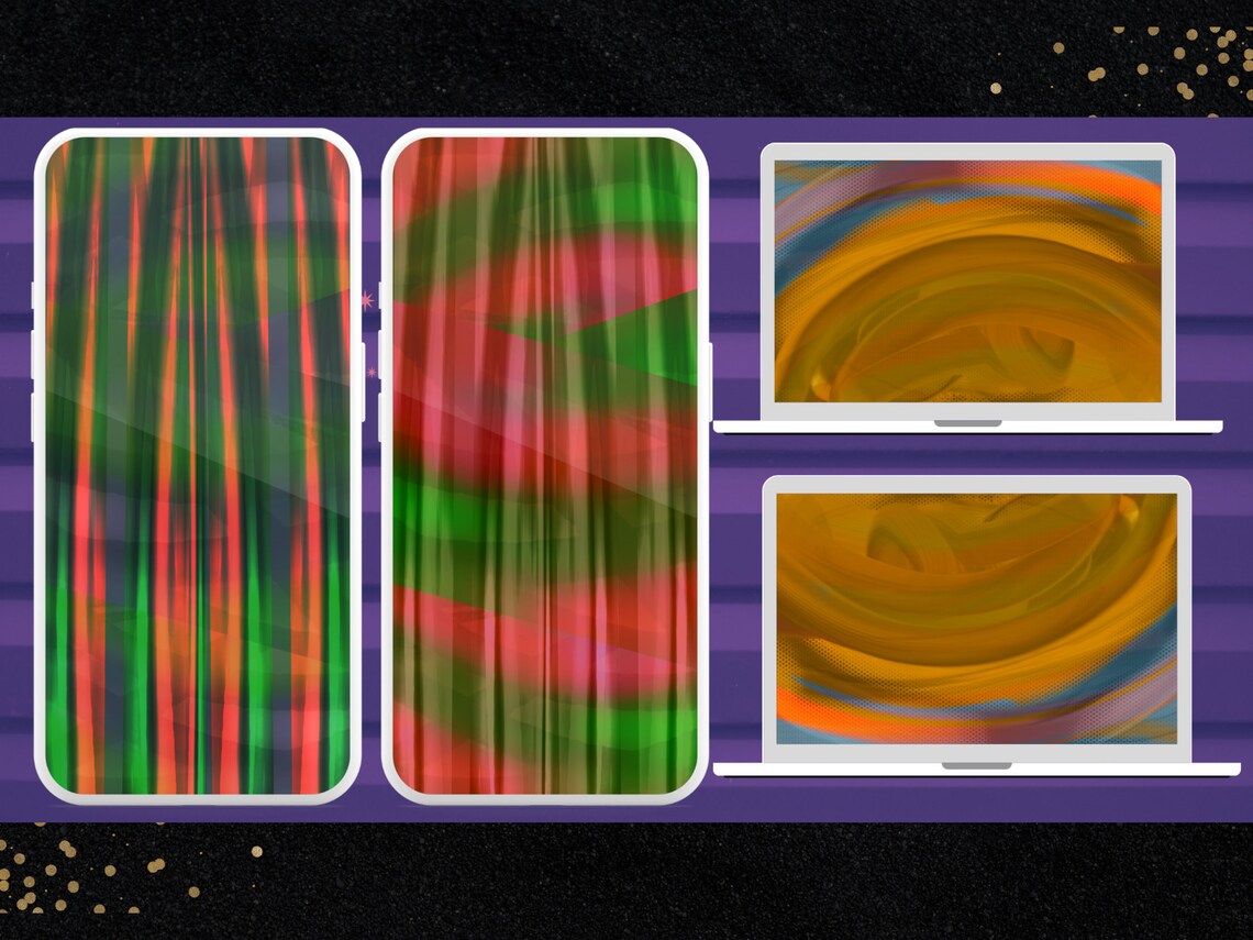 Phone/desktop Wallpaper and Screensaver Set of 30. Unique & Colorful ...