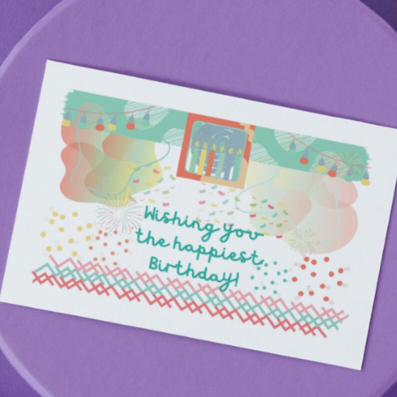 8 Printable Birthday Greeting Cards. Colorful Fun Designs. Bundle for ...