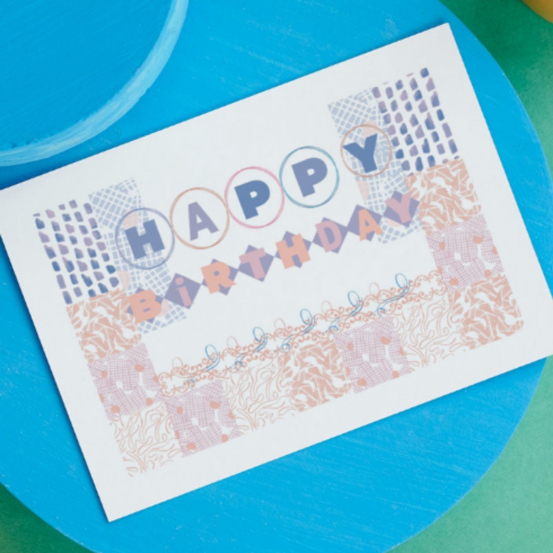 8 Printable Birthday Greeting Cards. Colorful Fun Designs. Bundle for ...