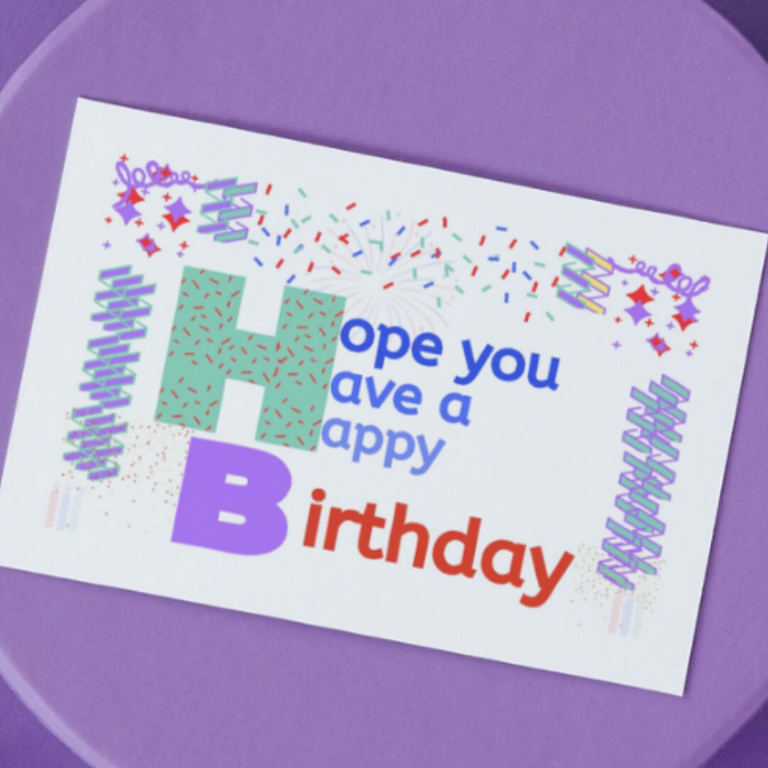 8 Printable Birthday Greeting Cards. Colorful Fun Designs. Bundle for ...