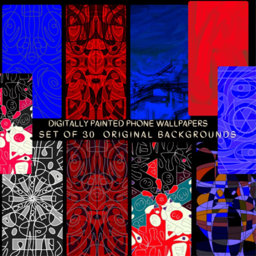 Phone Wallpaper Set of 30. Unique Bright Abstracts. Geometric - Etsy