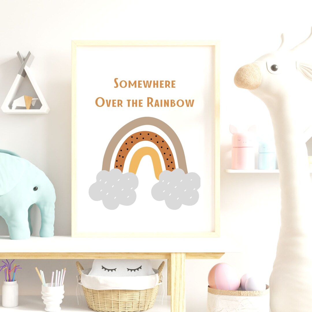 Somewhere Over the Rainbow Nursery Art - Inspirational Print - Digital ...
