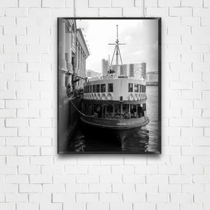 Star Ferry Hong Kong - Hong Kong Gift - Black and White Print - Digital ...