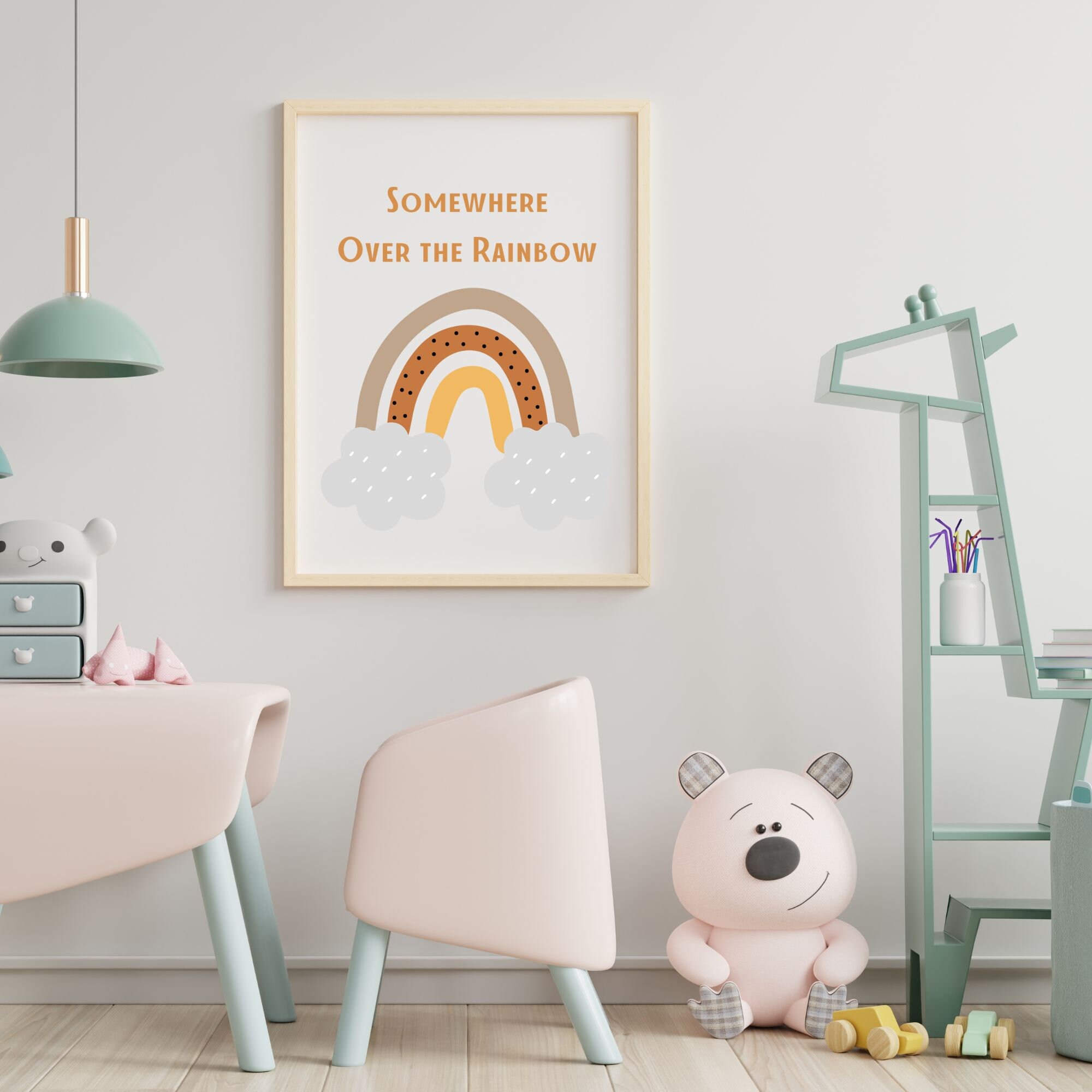 Somewhere Over the Rainbow Nursery Art - Inspirational Print - Digital ...