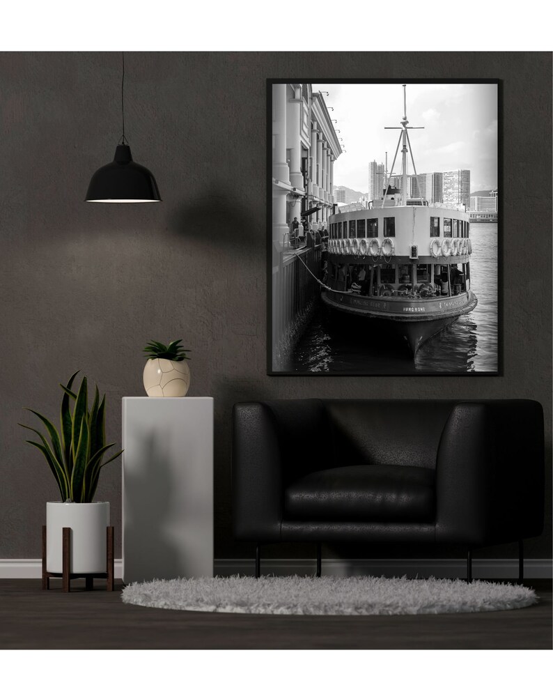 Star Ferry Hong Kong - Hong Kong Gift - Black and White Print - Digital ...