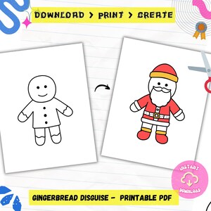 Disguise a Gingerbread Man, Gingerbread in Disguise Printable, Santa ...