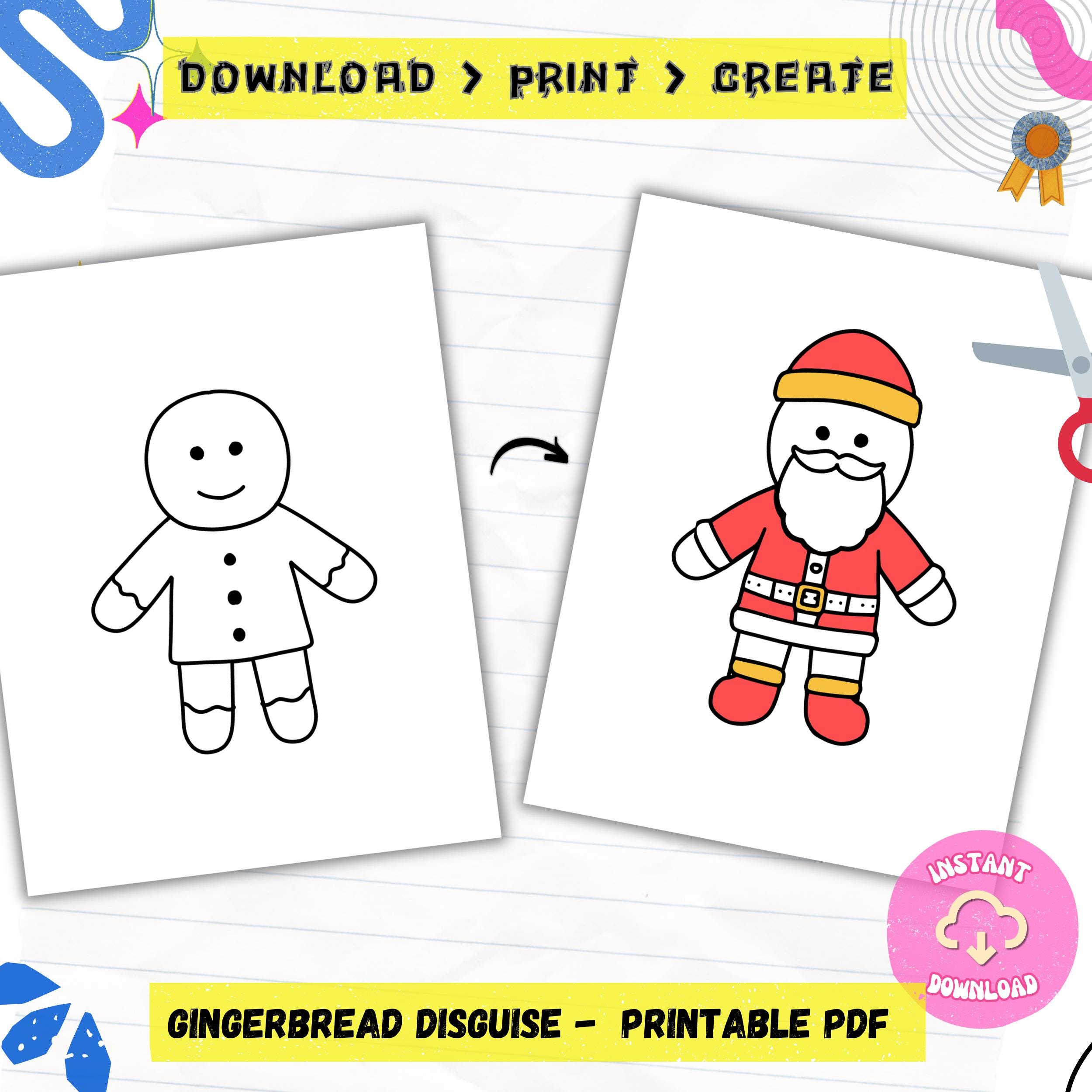 Disguise a Gingerbread Man, Gingerbread in Disguise Printable, Santa ...