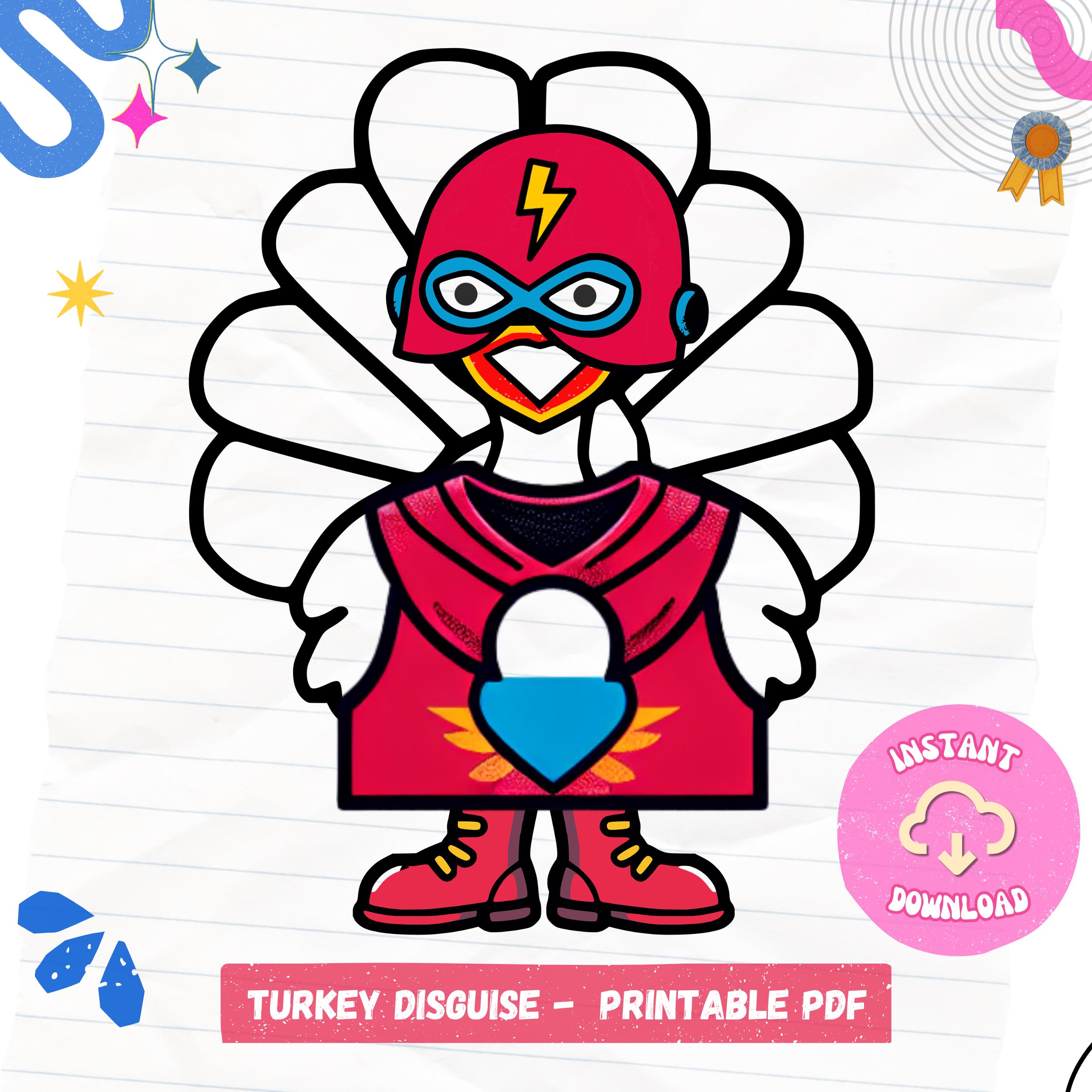 Turkey Hero Disguise Kit - Superhero Turkey Craft for Kids, Transform ...