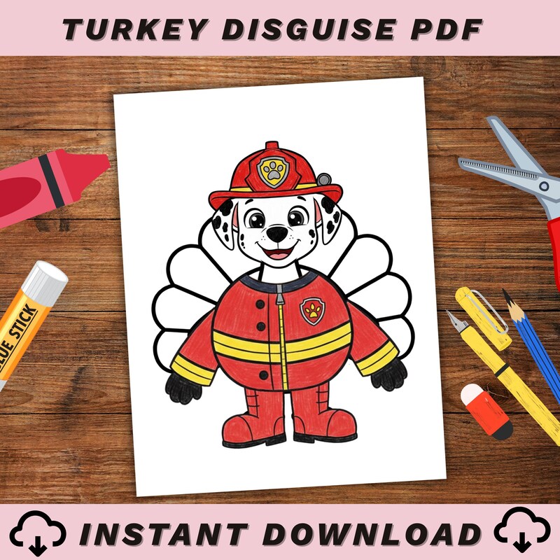 Disguise a Turkey Printable Paw Patrol - Etsy