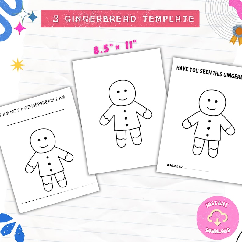 Disguise a Gingerbread Man, Gingerbread in Disguise Printable, Santa ...