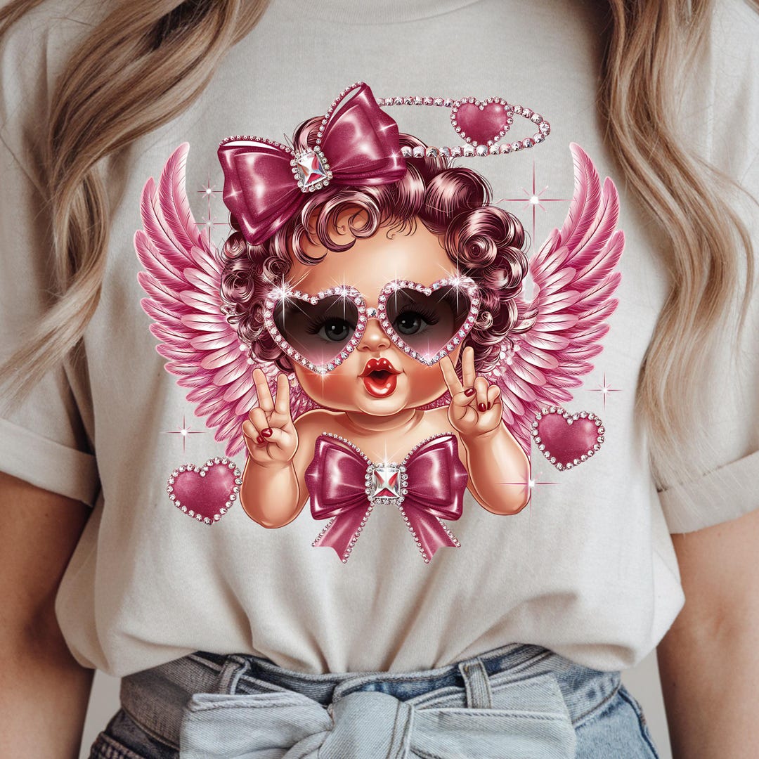 Retro Glitter Cupid Valentine PNG, Vintage Valentine Day Shirt, Funny ...