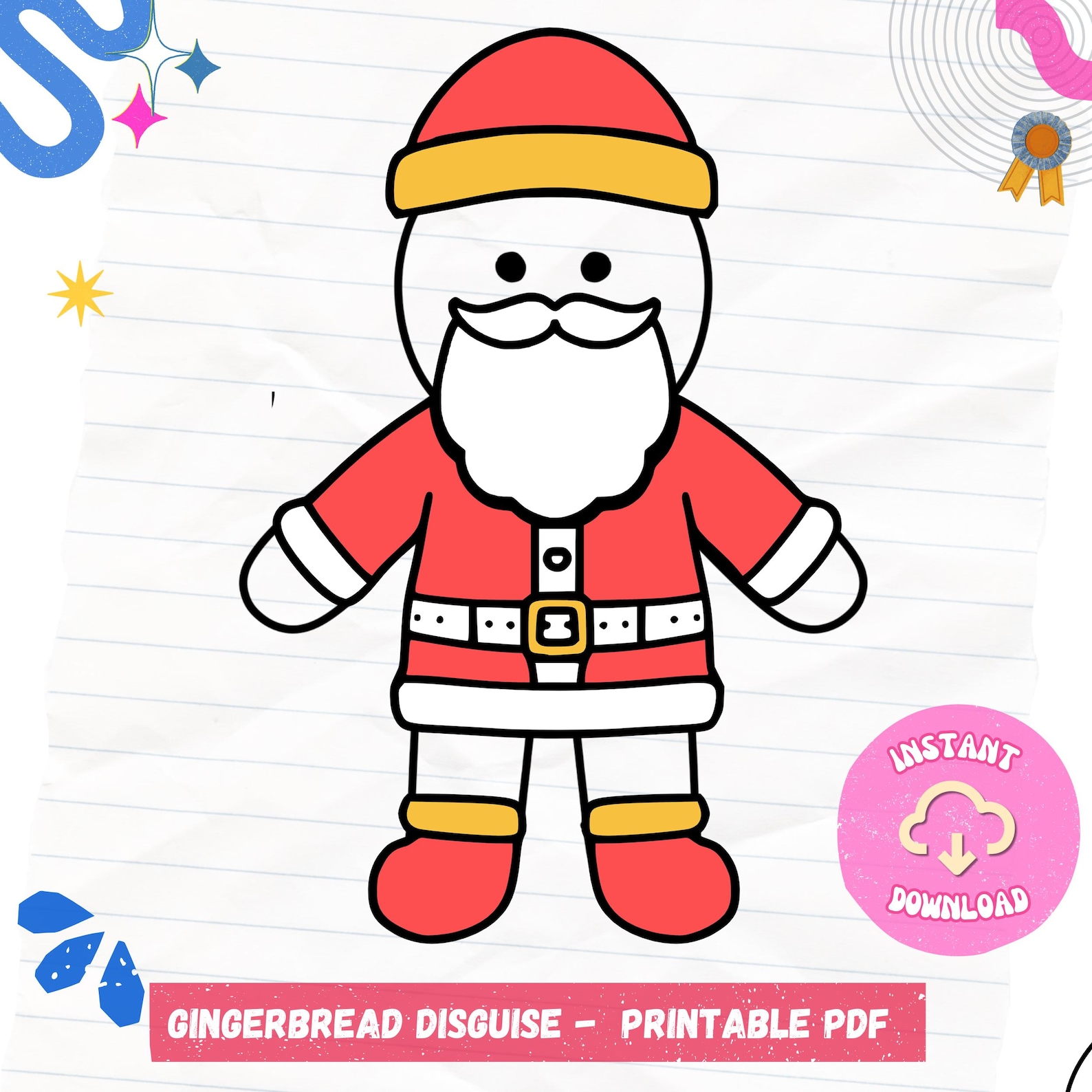Disguise a Gingerbread Man, Gingerbread in Disguise Printable, Santa ...