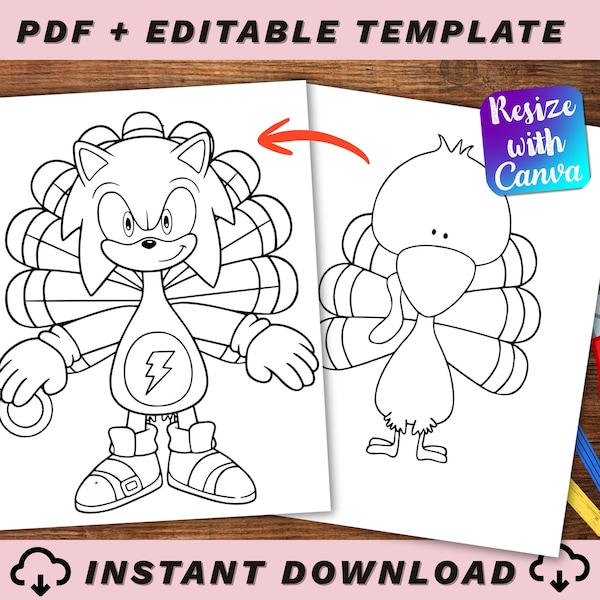 Sonic Turkey Template - Etsy