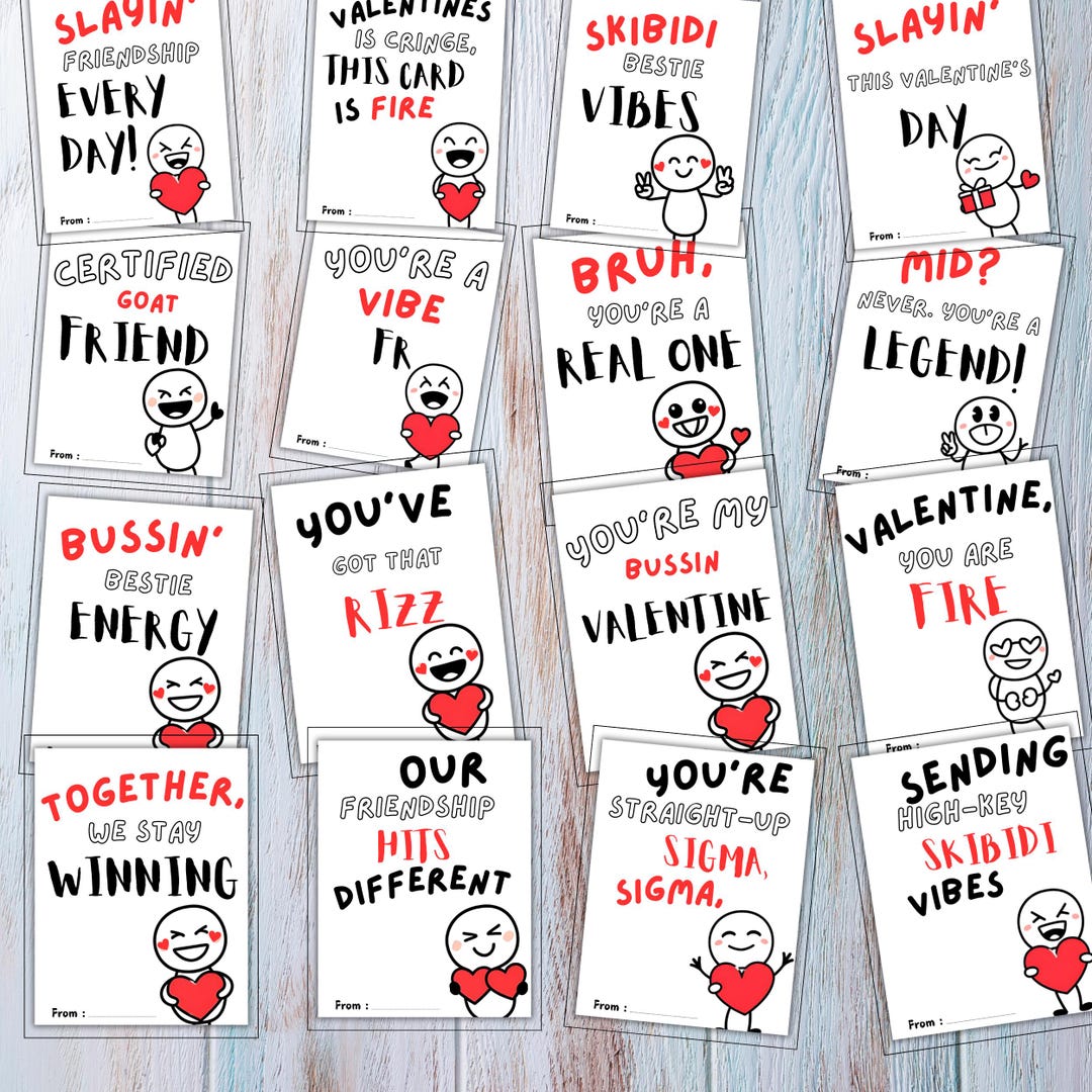 Funny Slang Valentine's Day Cards for Kids: Editable Classroom ...
