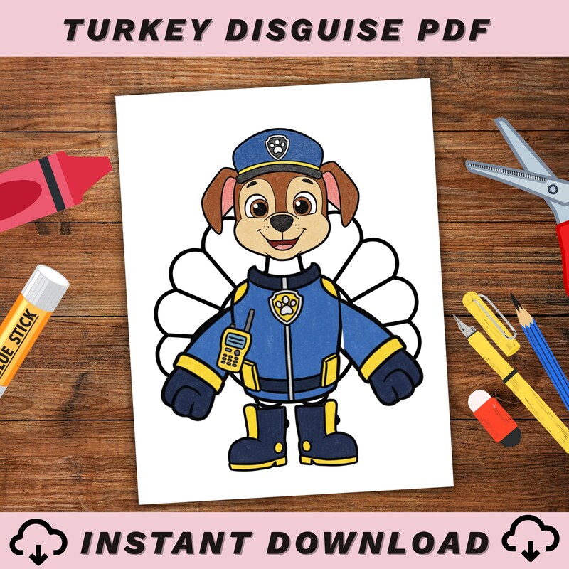 Police Turkey Disguise Printable - Etsy