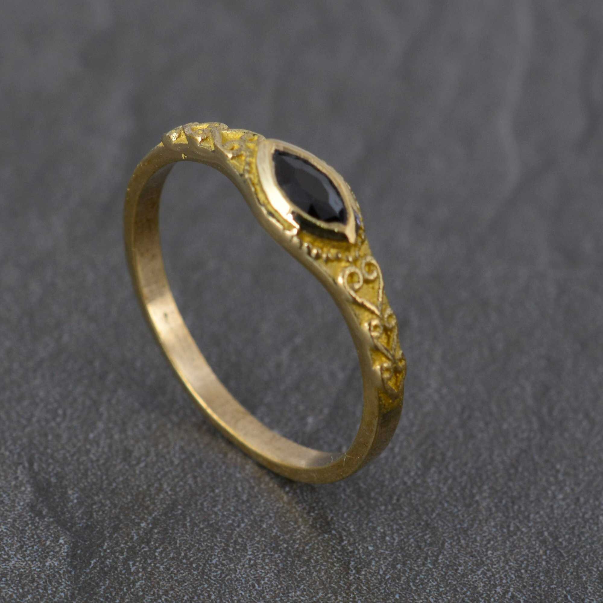 Black Obsidian Ring, Obsidian Ring,small Oval Obsidian, Stacking Ring ...