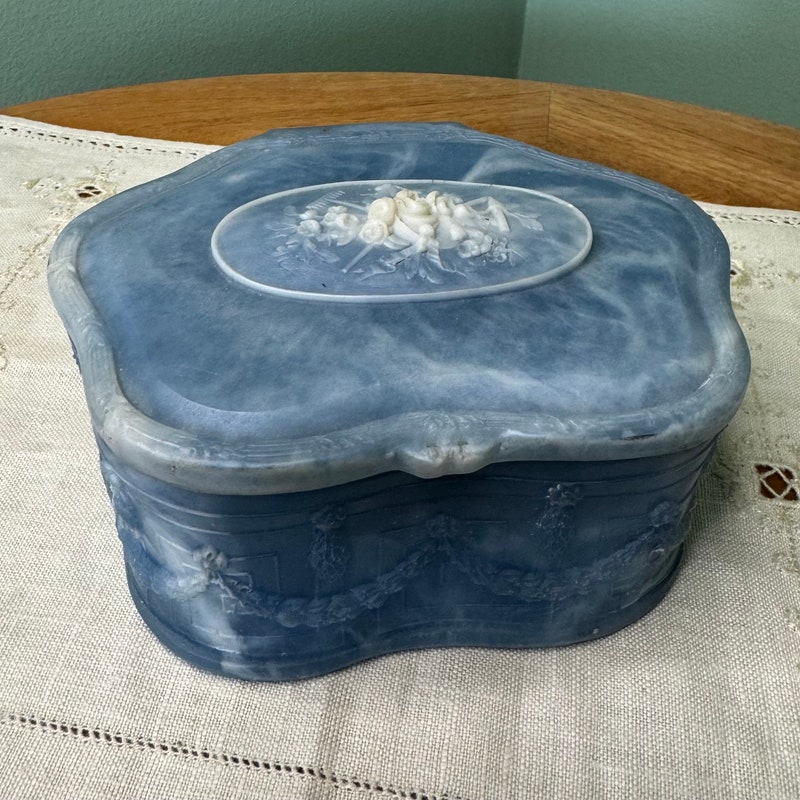Genuine Incolay Stone Jewelry Box - Etsy