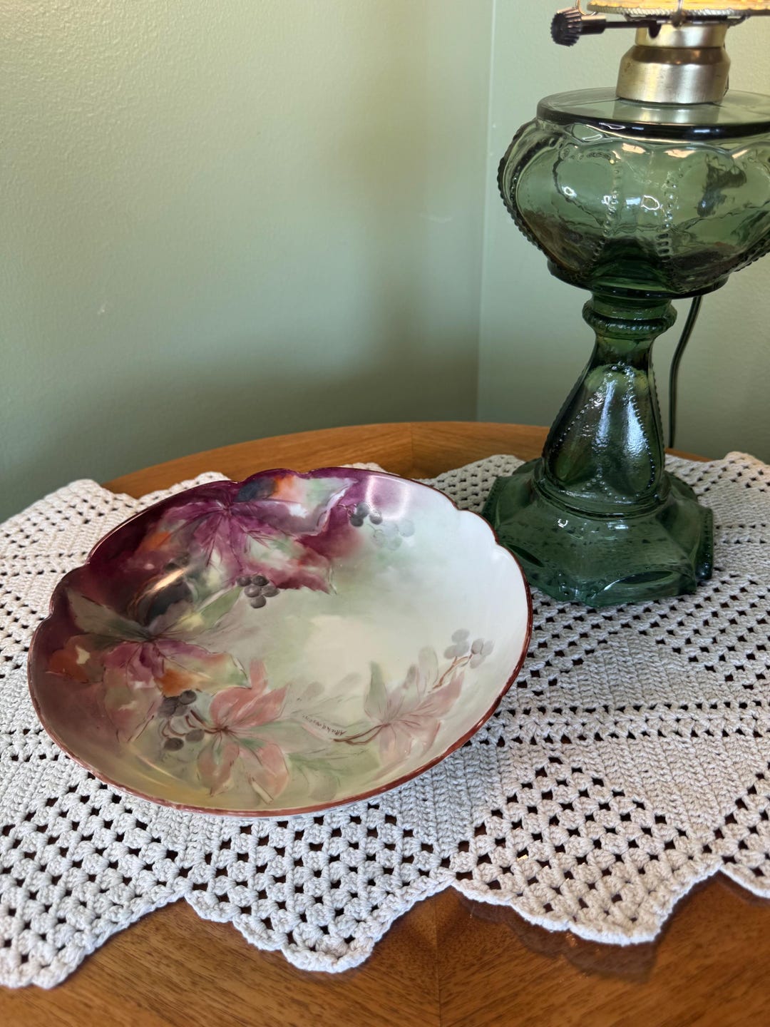 Antique, Favorite Bavaria, Handpainted Fine Porcelain 8.75" Diameter ...