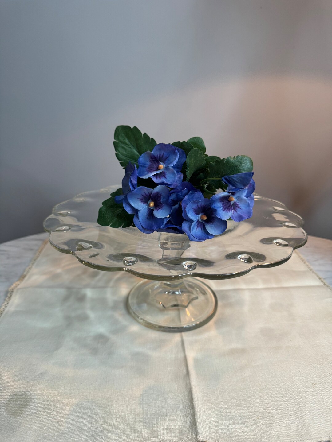 Indiana Glass Tear Drop Pedistal Cake Stand. 10.75 L 4.5 H Vintage - Etsy