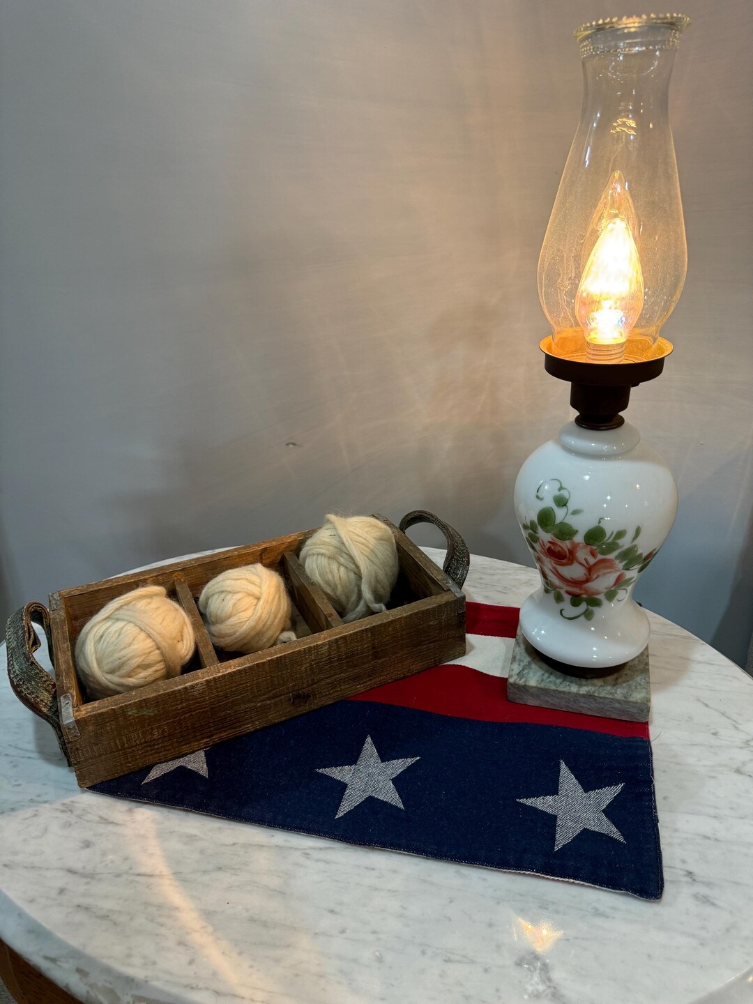 Rustic Primitive Wood Box/tray With 3 Sections and Leather Handles 13 ...