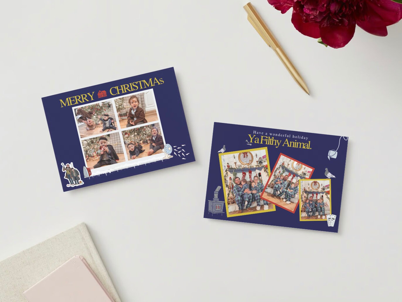 Funny Home Alone Christmas Card: Editable Family Photo Template ...