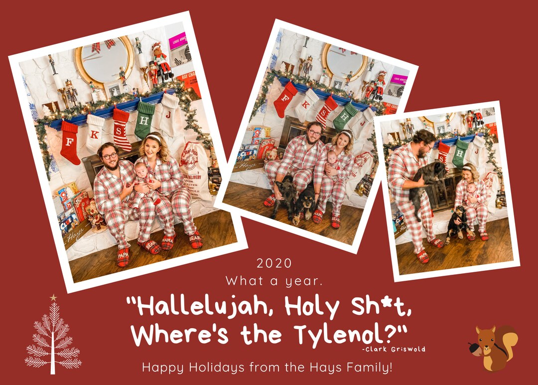 Christmas Vacation Card: Family Photo Template (canva Link) - Etsy