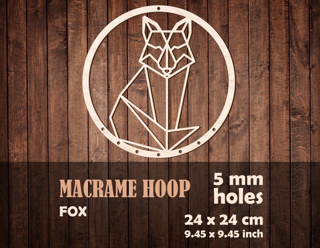 Macrame Hoop FOX - Macrame Hoop LIS - Handcraft - DIY - Plywood Hoop ...