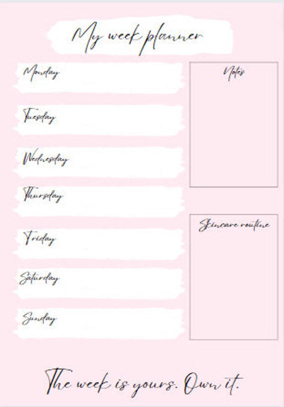Weekly Planner Printable to Do List - Etsy