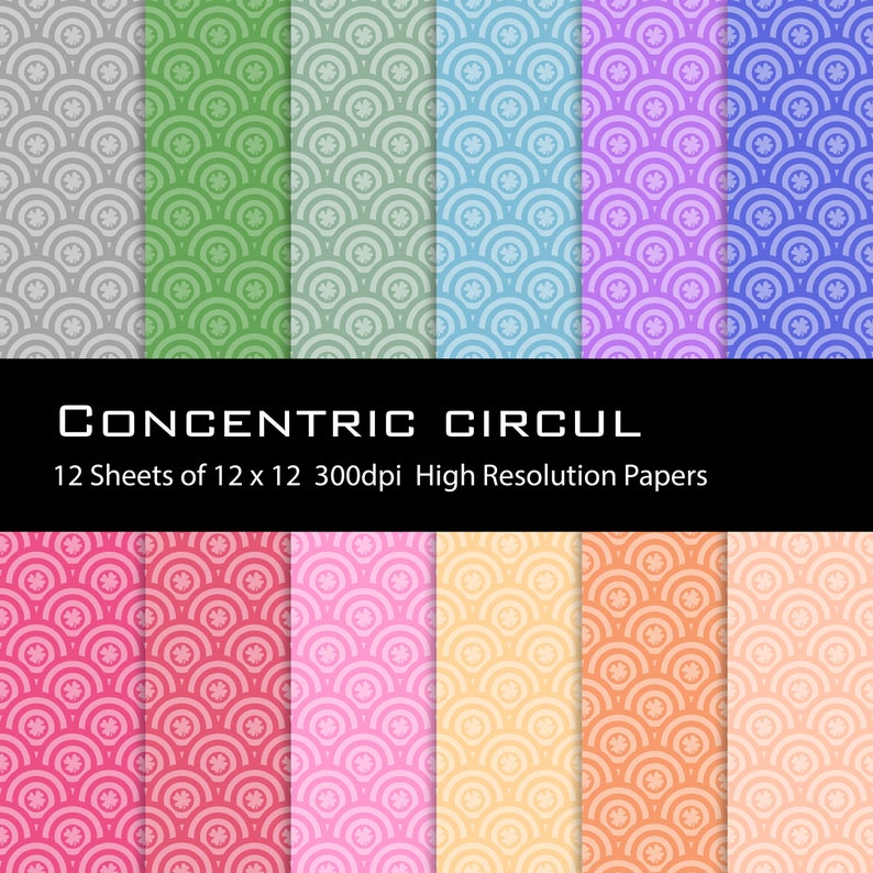 Geometric Patterns | Overlapping Concentric Circles Pattern | Digital ...