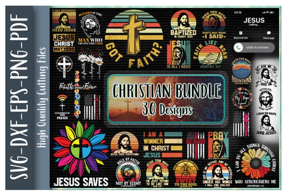 Jesus Svg Bundle Christ Svg God Svg Jesus Silhouette - Etsy