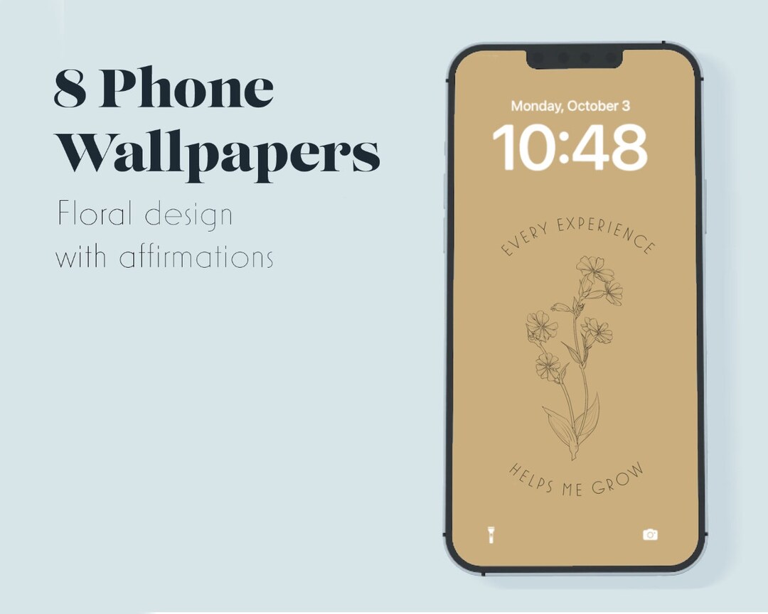 8 Phone Wallpapers | Background With Affirmations | Floral Phone Screen ...