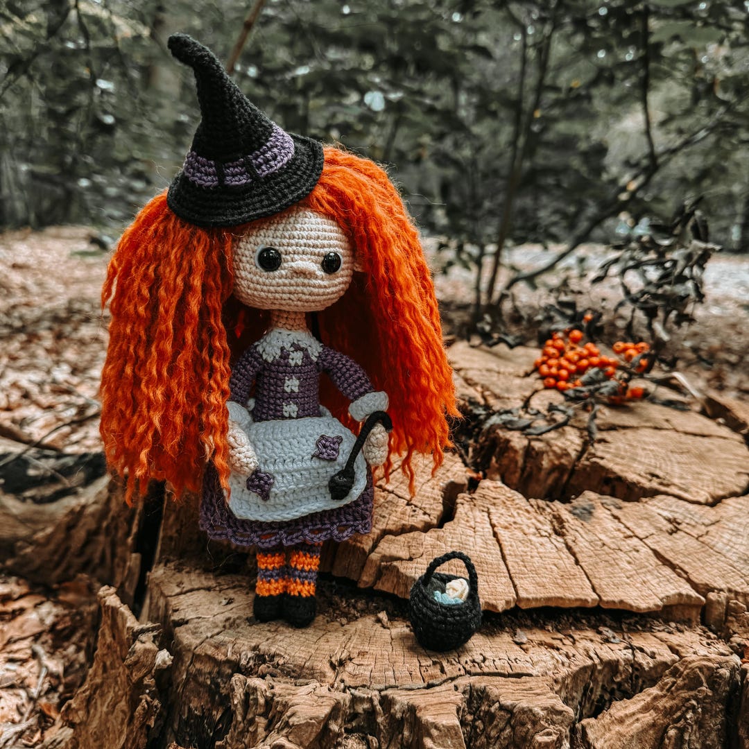 Crochet Halloween Witch Doll Pattern, Amigurumi Little Witch (PDF) - Etsy