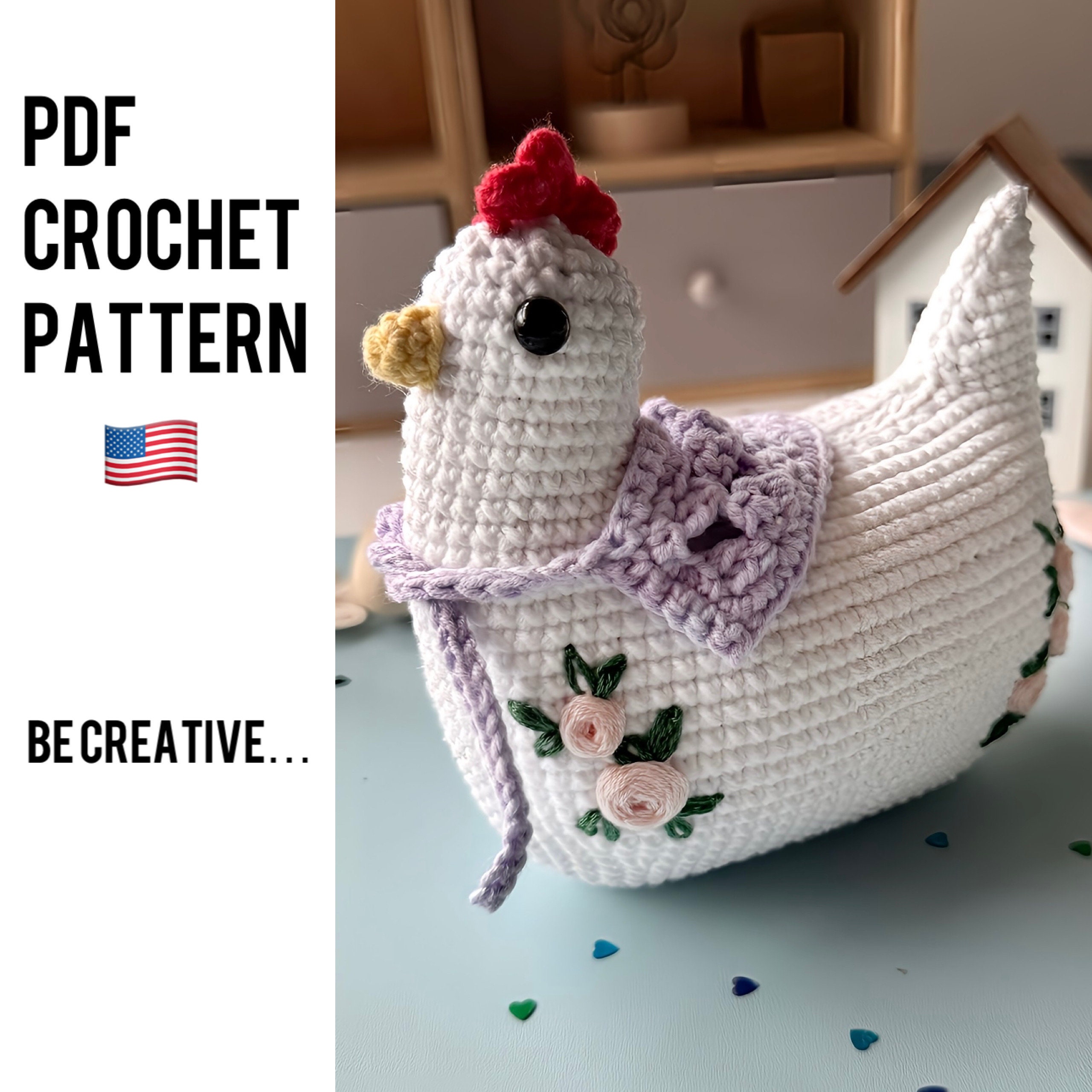 Crochet Chicken Pattern, Amigurumi Chicken Pattern, Easter Crochet, NO ...