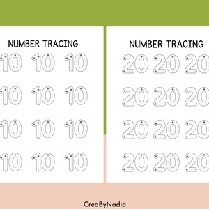 Printable Number Tracing Worksheets, Trace 1-20, Preschool Number ...