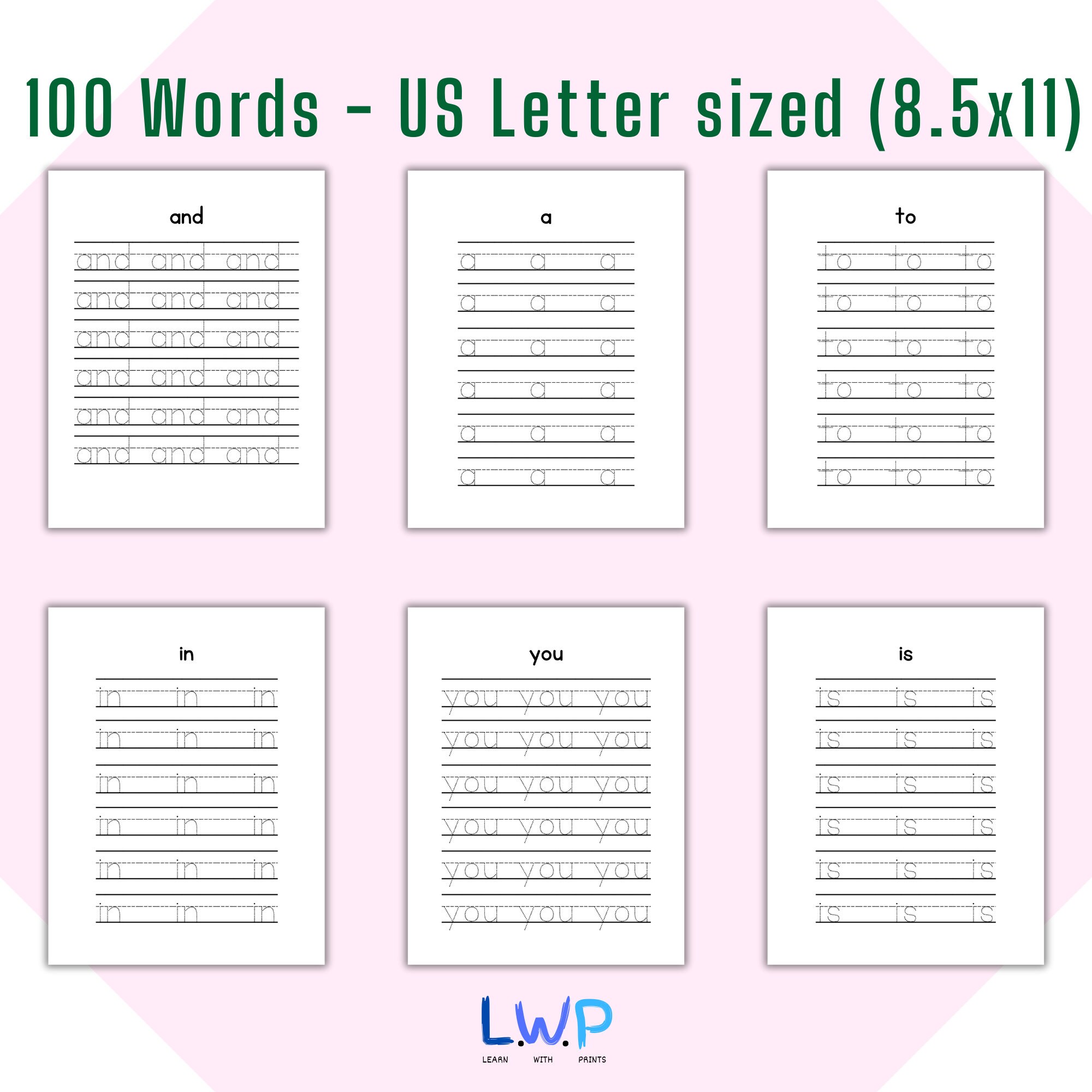 Printable Trace Fry's First Hundred Sight Words Worksheets ...
