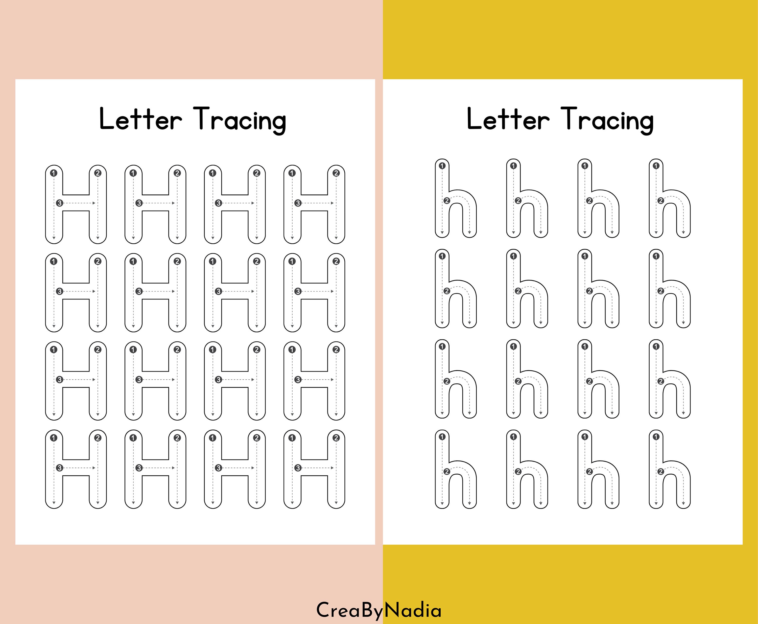 Printable Alphabet Tracing Worksheets, Handwriting Practice, Preschool ...